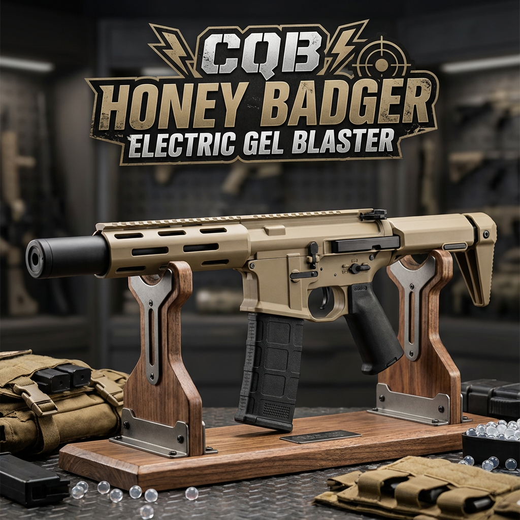 CQB Honey Badger Electric Gel Blaster - Simulated Blowback, 25m Range – rng