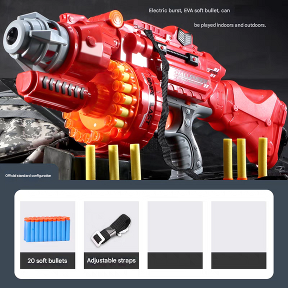Plastic Battery Nerf Gatling Gun With Body Sling – rng