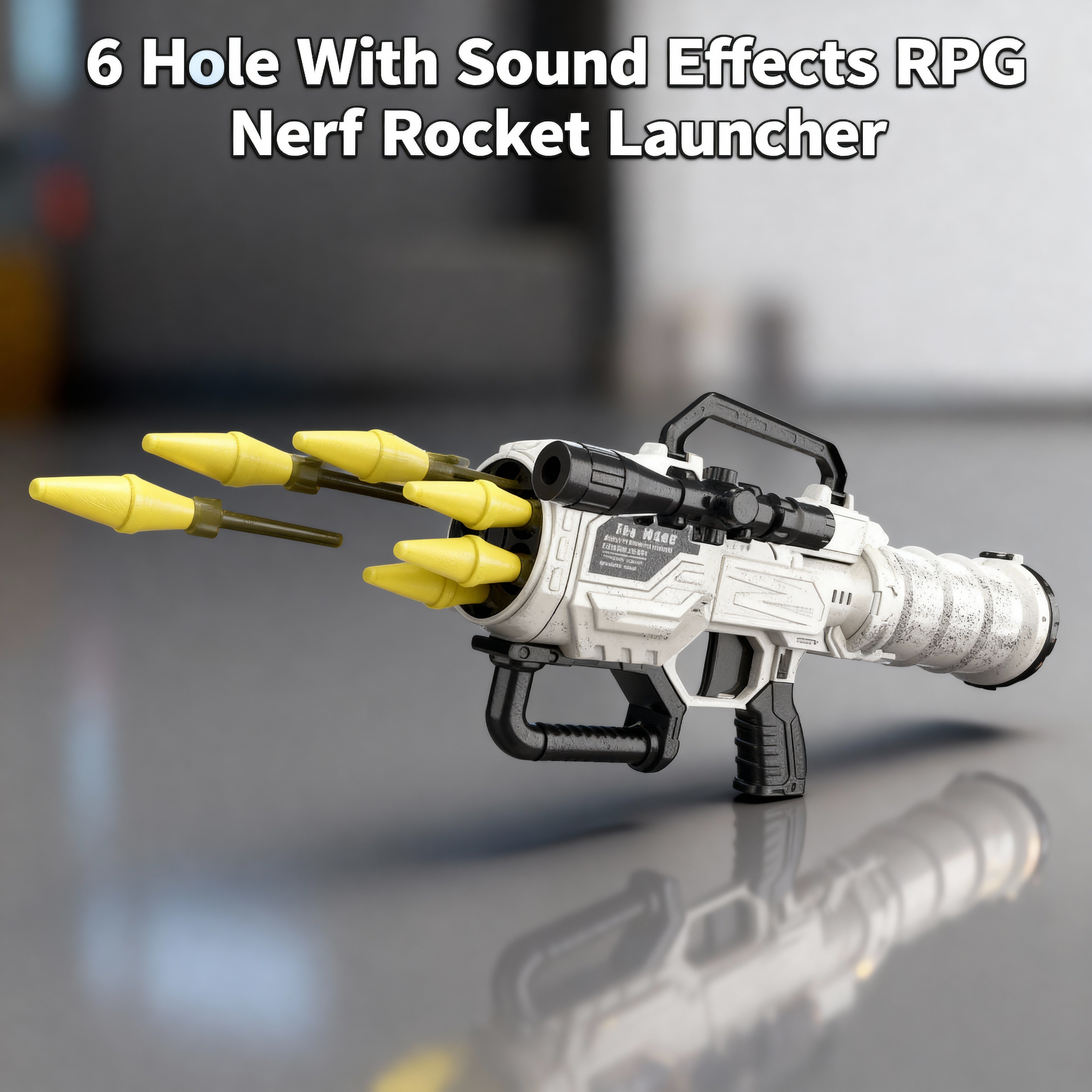 RPG Nerf Rocket Launcher - 6 Shot Sound Effects Blaster – rng