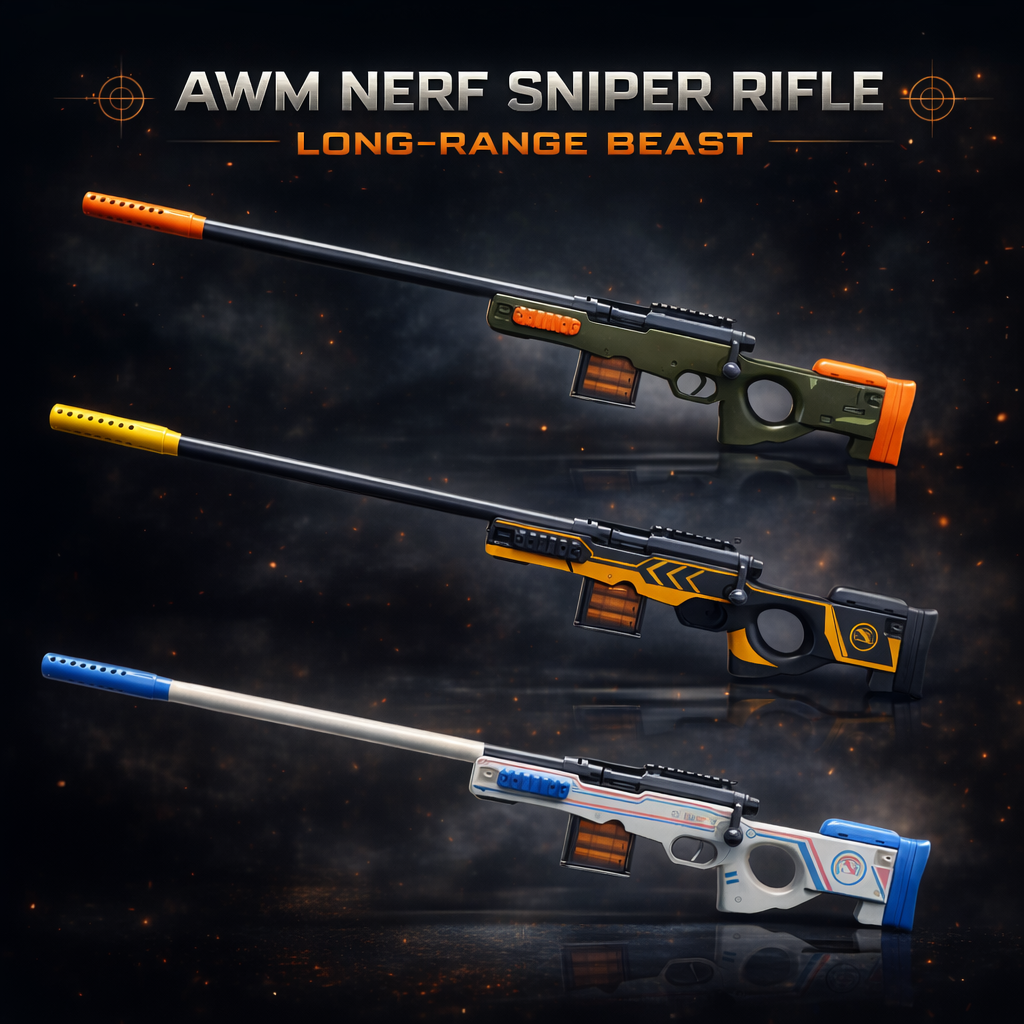 AWM Nerf Sniper Rifle - 108cm Foam Dart Toy Gun with Scope & Bipod – rng