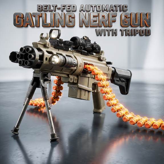 Belt-Fed Automatic Gatling Nerf Gun With Tripod – rng