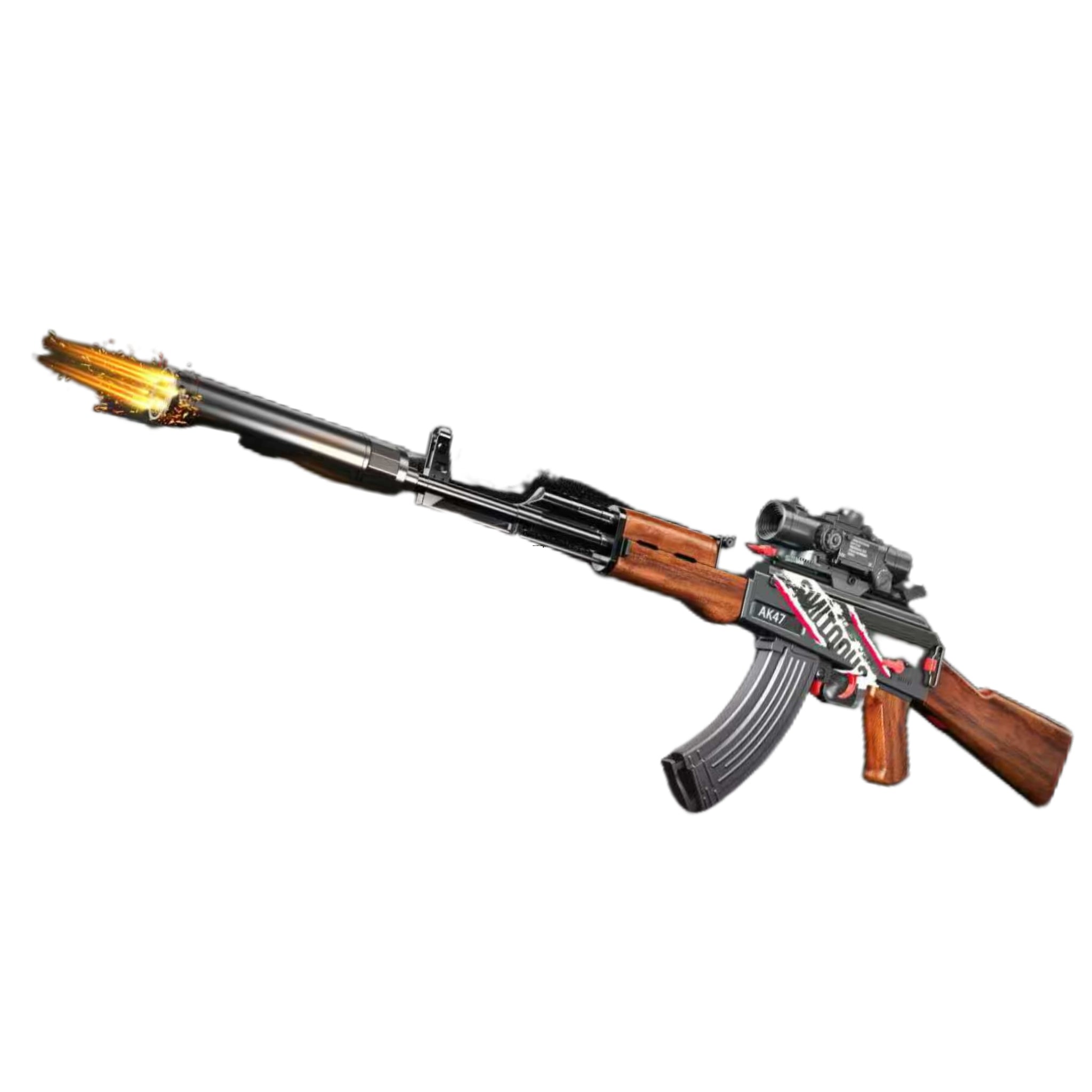 AK47 Dual Mag With Tracer Silencer Gel Blaster Rifle – rng