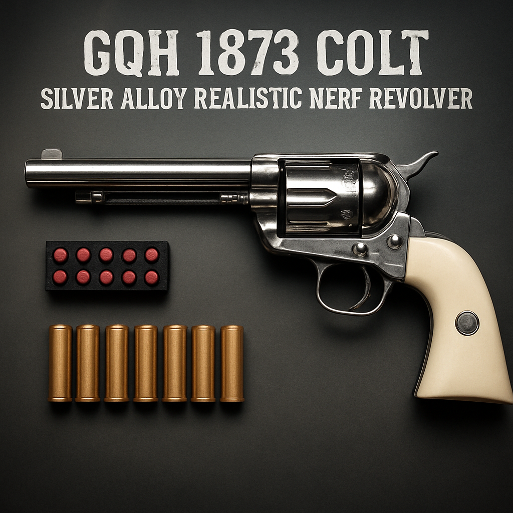 GQH 1873 Colt Silver Alloy Realistic Nerf Revolver – rng