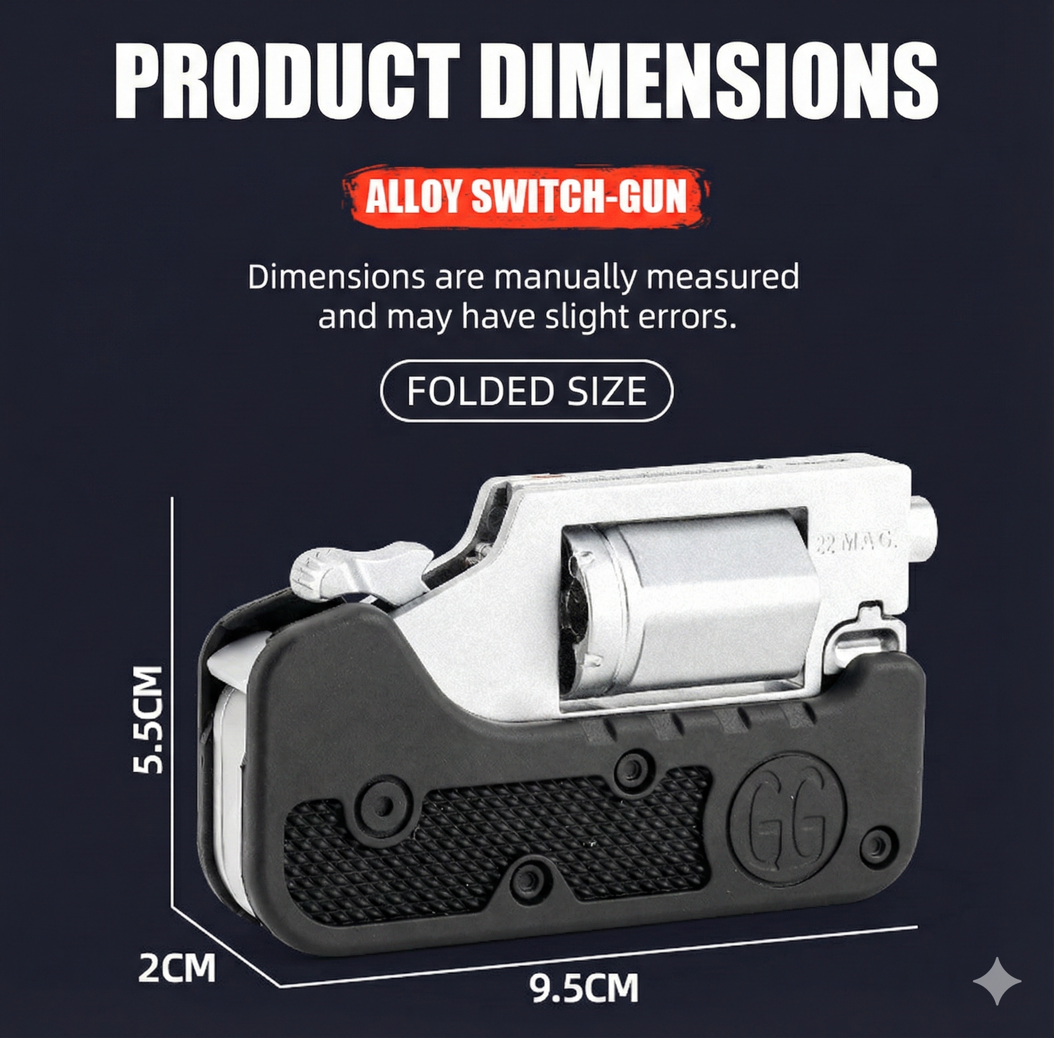 Mini Switch-Gun Metal Revolver - Pocket-Sized Folding Nerf Gun ...