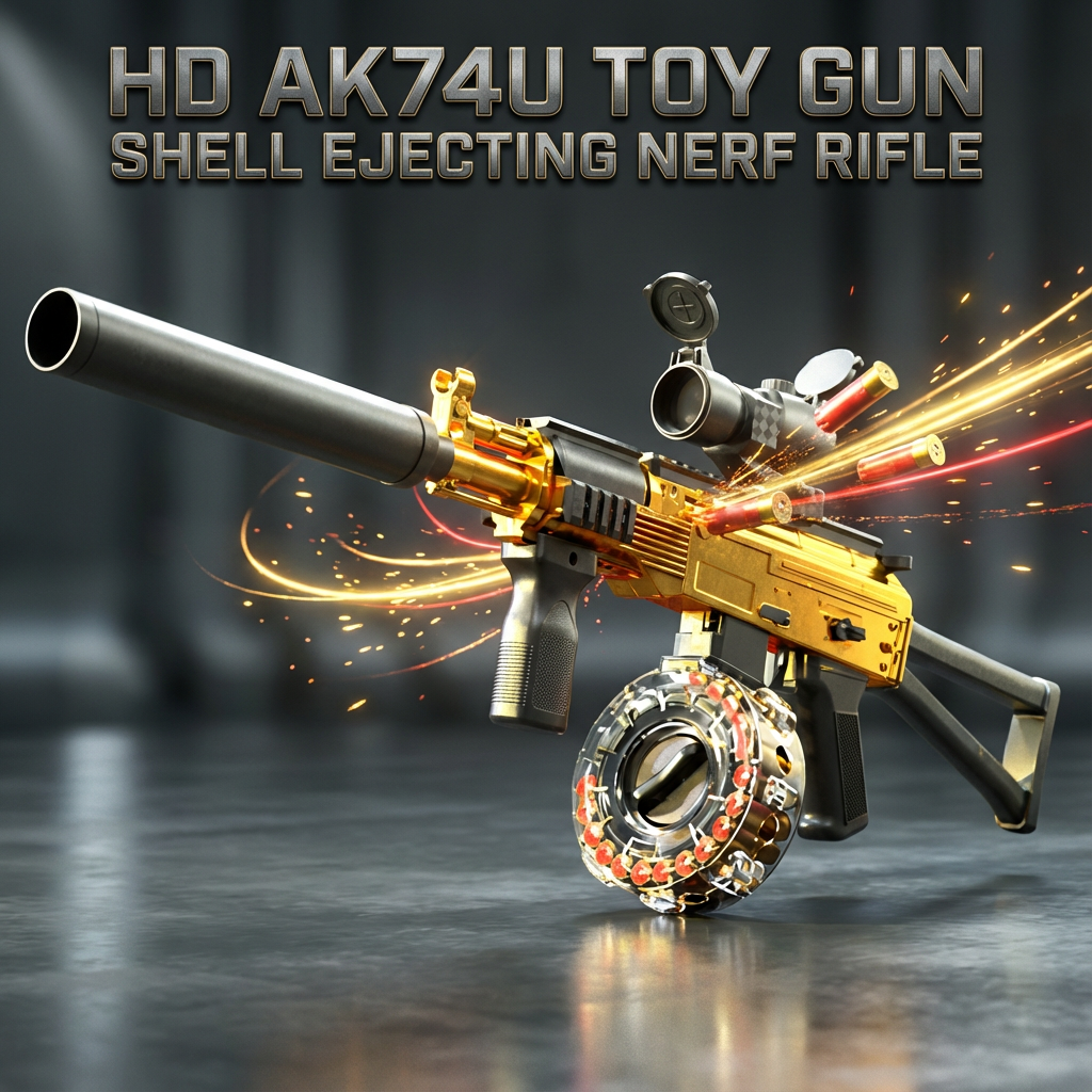 HD AK74U Toy Gun Shell Ejecting Nerf Rifle – rng