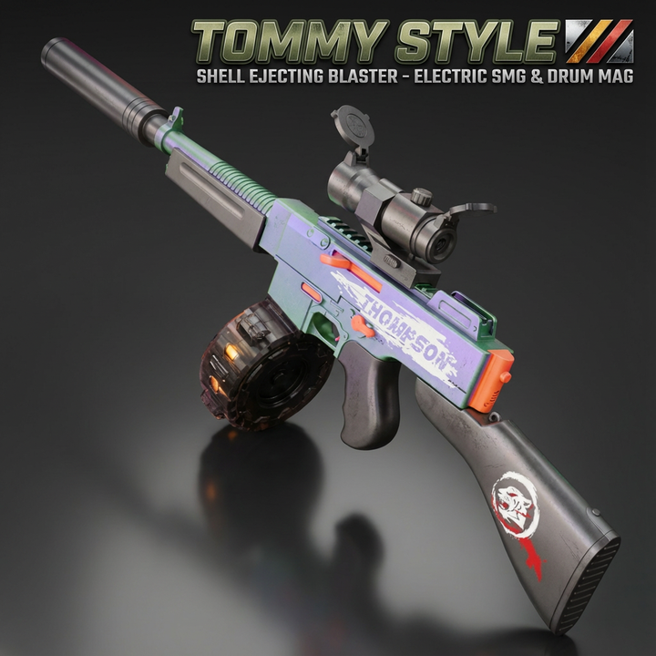 Tommy Submachine Gun Shell Ejecting Nerf SMG - Nerf Submachine Gun ...