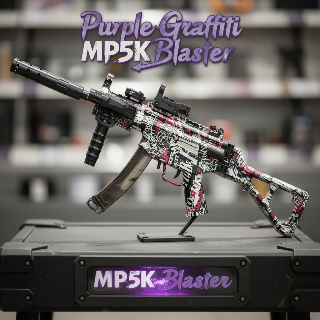 Purple Graffiti MP5k SMG Orbeez Gun – Folding Stock + Silencer – rng