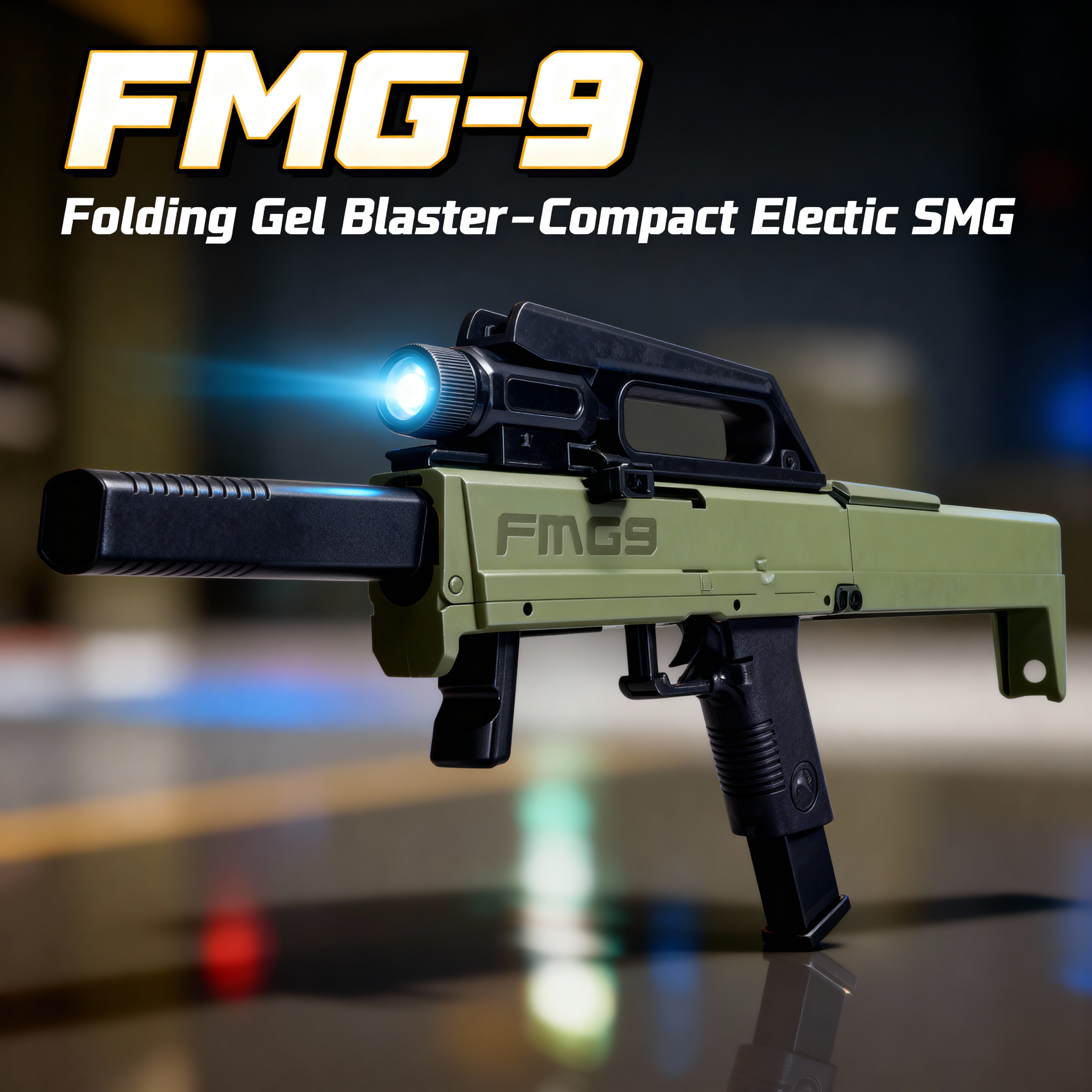 FMG-9 Folding Gel Blaster SMG | Electric Auto Blaster Gun – rng