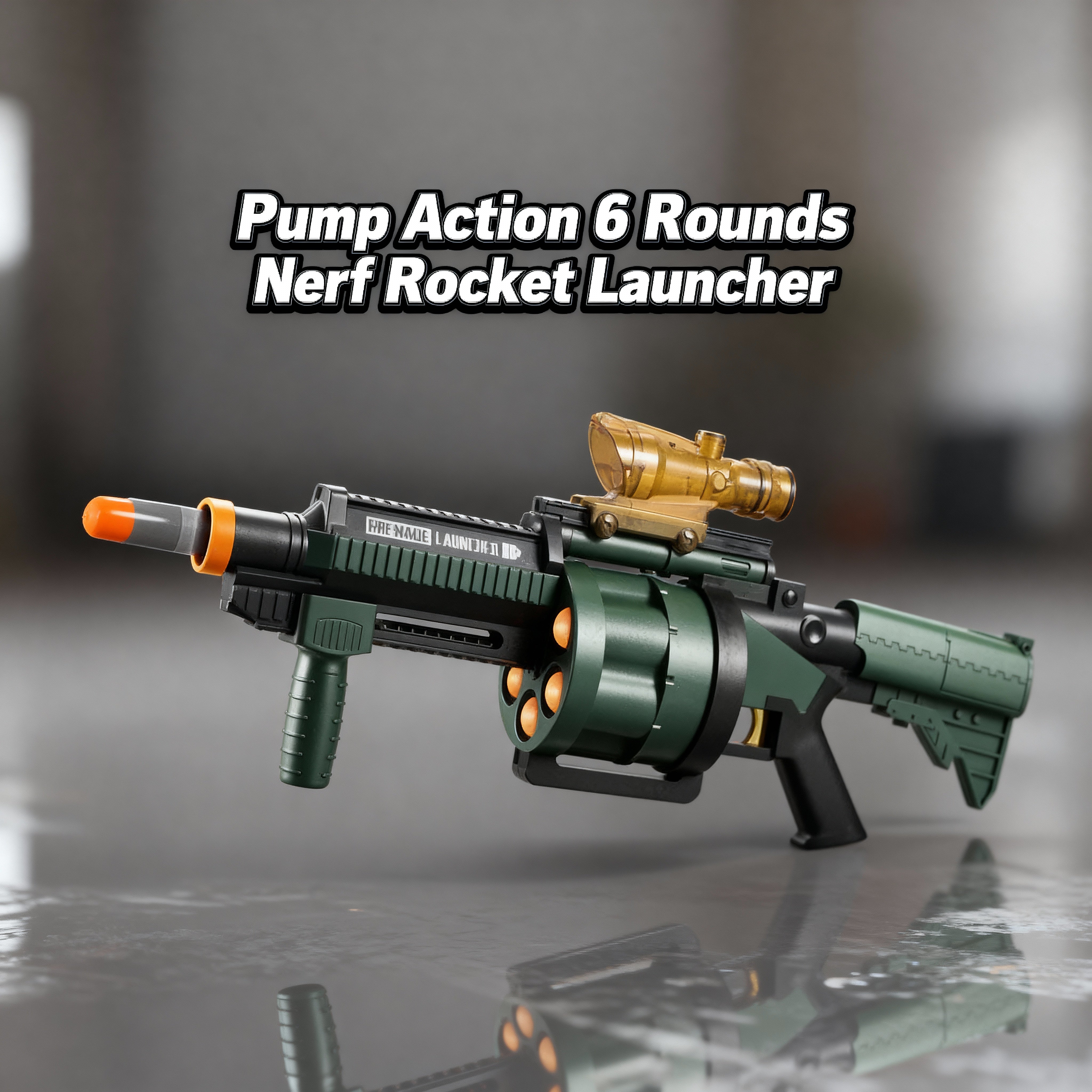 Pump Action 6 Rounds Nerf Rocket Launcher - Nerf Grenade Launcher - Rng ...