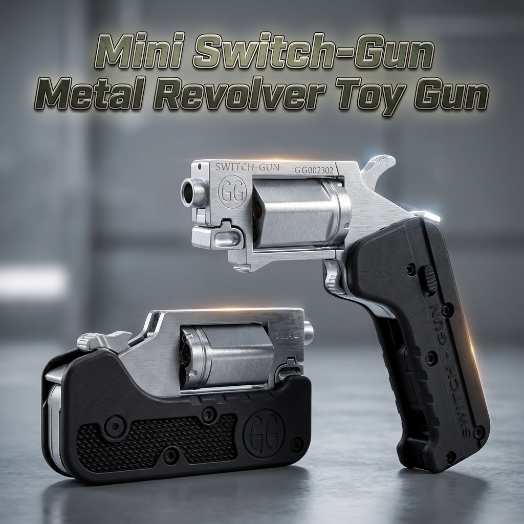 Mini Switch-Gun Metal Revolver - Pocket-Sized Folding Nerf Gun ...